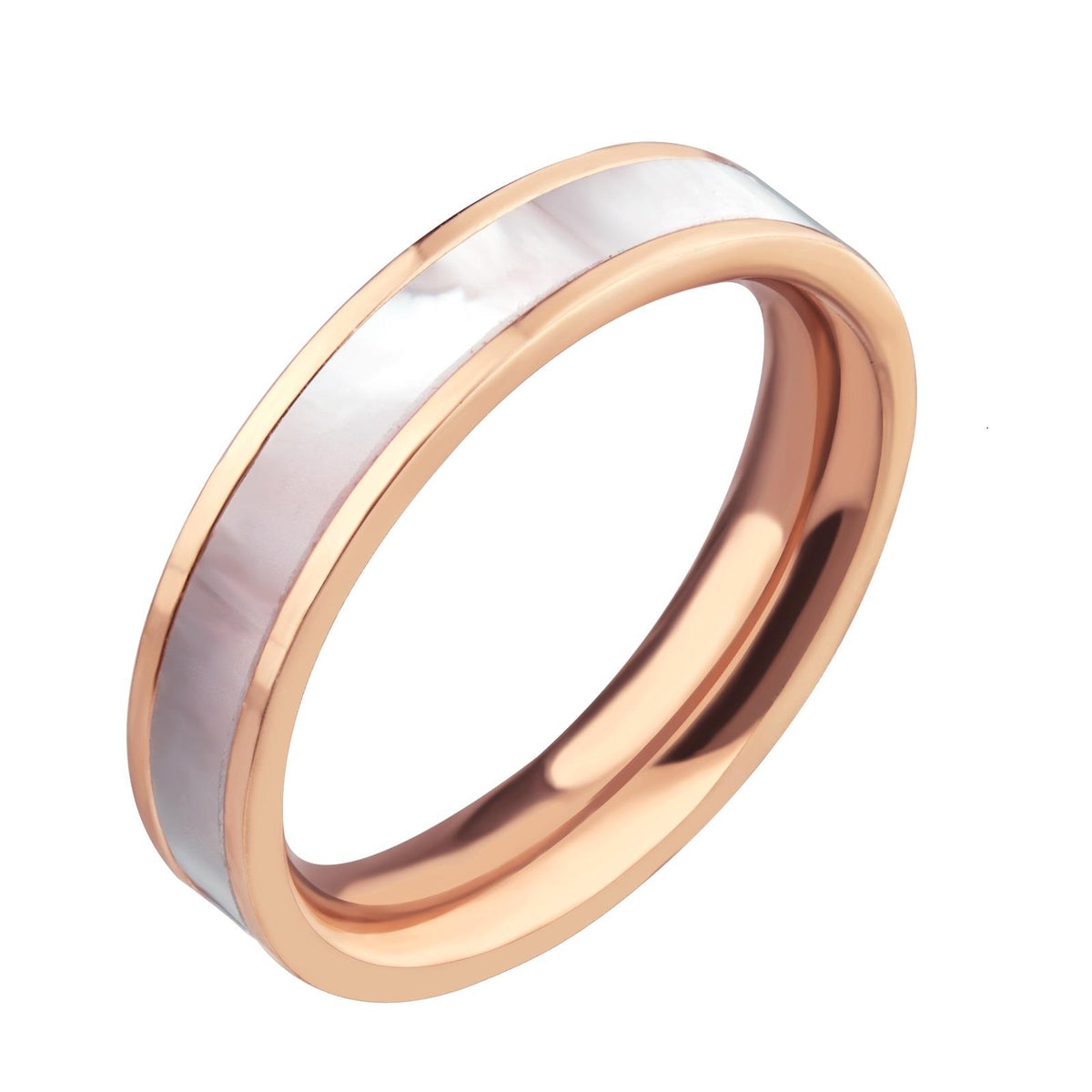 Ring with Mother of Pearl Inlay Stainless Steel | 9064388395231 ...