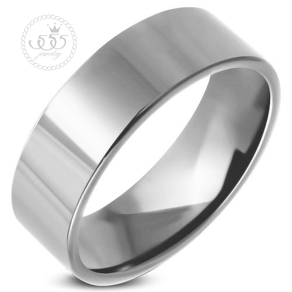 Plain Shiny Finish Stainless Steel Flat 8 MM Ring– Monera-Design Co., Ltd