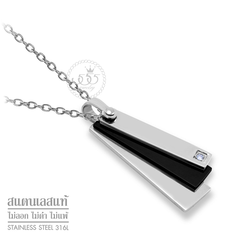 Steel Pendant with 3 moving Layers and CZ Stone | 4581167759492 ...