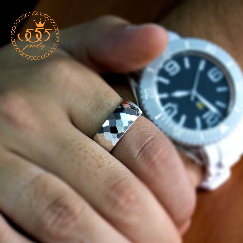 Hummer Texture Thick Steel Ring | 4558663843972 | Monera-Design Co., Ltd